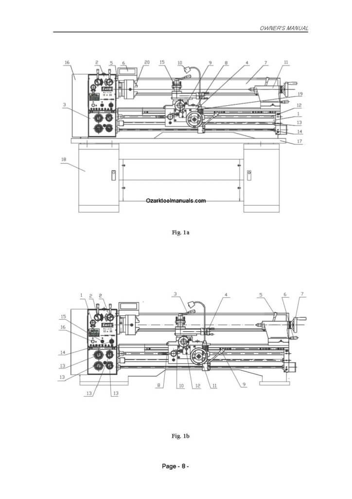 Enco-JET-Asian 1236 1340 Metal Lathes 411-0105 411-0106 Instructions ...